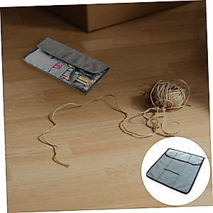 Healifty Hanging Storage Bags 1Pc Knitting Needles Organizer Crochet Needles Bag Crochet Hooks Case Pouch Roll Bag Holder Organizer (White Gray) Embroidery Accessories