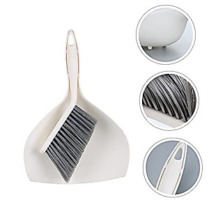 COOLHIYA 1 Set Children's Dustpan Broom Desktop Cleaning Supplies Pet Cage Broom Mini Desktop Dustpan Broom for Kid Broom Desk Cleaning Broom Sweeper Broom Keyboard Broom White
