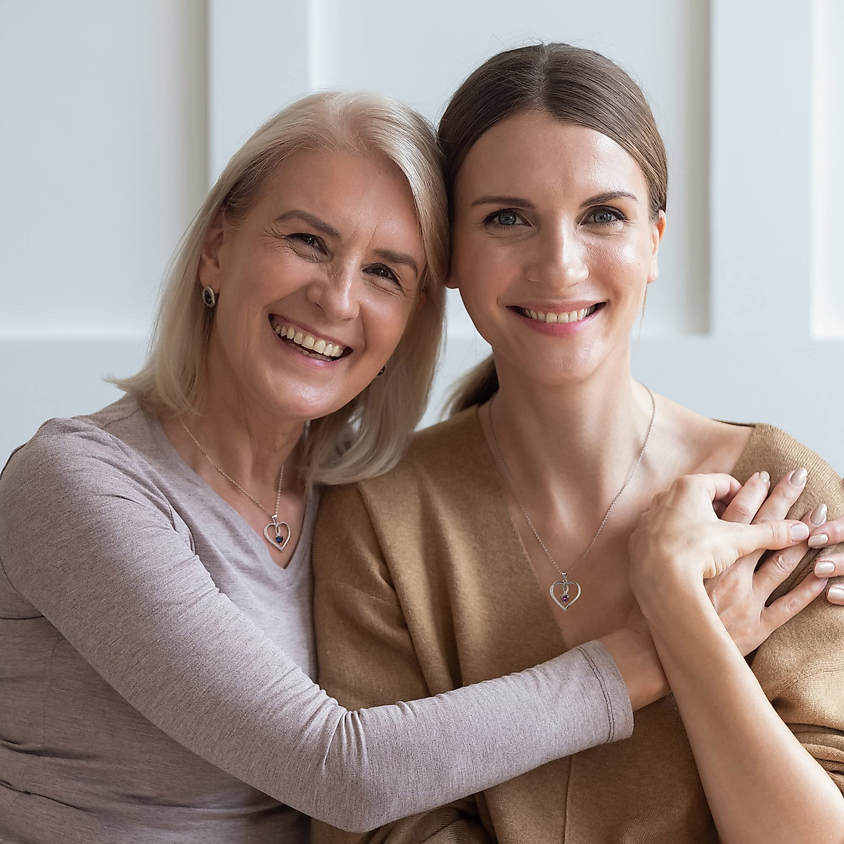 Birthstone Necklace for Women, S925 Sterling Silver Necklace March Birthstone Jewelry for Women Infinity Heart Aquamarine Necklace for Women Mom Birthday Gifts for Women