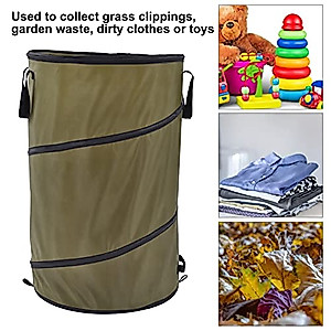 Collapsible Trash Can, 30 Gallon Large Collapsible Pop Up Recycling Leaf Bag Reusable Camping Trash Can with Handles, Waterproof and Tear Resistance, for Camping, Laundry, Storage, Garden (Green)