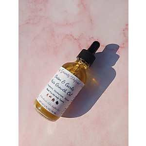 All-Natural Red Onion & Garlic Ayurvedic Hair Growth Oil Reduce Hair Shedding, Great Hair & Scalp Moisturizer, Herbal Hair Growth Oil For Frizzy, Dry, Curly, Damaged Hair- Safe for Dreadlocs, Color Treated Hair, Mens, Womens & Children's Hair