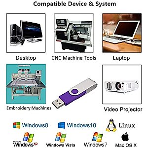 100 Pack 1MB 5 Random Colors USB Flash Drives USB 1.0 Swivel Design Flash Drive Wholesale Bulk for Byte-Level Data Storage CNC Machine Tools Embroidery Machine (5 Random Colors, 1MB)