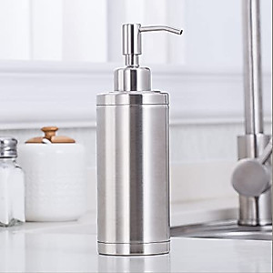 Tiilan Countertop Soap Dispensers for Bathroom, Stainless Steel, 300ml