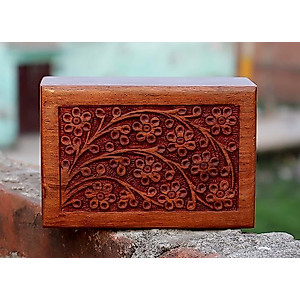 Tree of Life pet urns for Dog/cat Ashes | Wooden pet urns for Large Dogs Ashes | Handmade Cremation pet urns with Bottom Opening System | ((A))