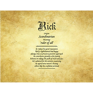 OLD PARCHMENT - Personalized ANY First Name Meaning Keepsake Print 8.5 x 11 | Artwork Home Decor Kids Room Brown 8.5 x 11 Inch