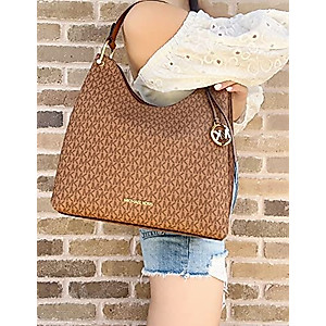 Michael Kors JOAN LARGE SLOUCHY LEATHER SHOULDER BAG LUGGAGE MULTI