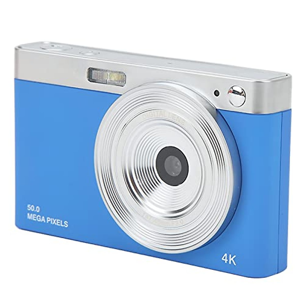 4K Digital Camera, 16X Zoom 50MP AF Autofocus Vlogging Camera, 2.88in IPS HD Mirrorless Camera with Battery, LED Fill Light Portable Mini Compact Camera for Macro Shooting, Teens, Students(Blue)