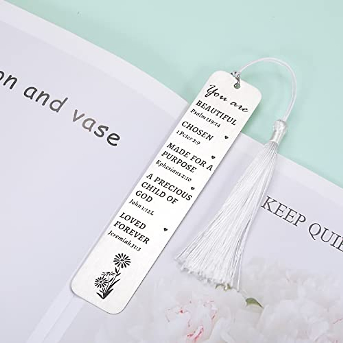 Inspirational Christian Gifts for women Bible Verse Bookmark with Tassel Book Lover Gifts for Women Birthday Christmas Bookmarks Gifts for Friends Girl Sister Female Bookworms Book Club Religious Gift