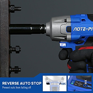 AOTE-PITT 20V 370 Ft-lbs Brushless Impact Wrench Kit, 1/2 Inch Cordless Electric Impact Gun, High Torque 3,400 IPM Impact Driver with 6 Pcs Drive Impact Sockets, Battery, Fast Charger, and Tool Bag