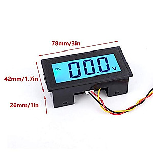 YB5135DB LED Digital Display Voltage Meter LCD Digital Display Three Wire Voltage Meter Monitor Voltmeter Voltage Tester Panel Voltage Monitor (DC0-500V)
