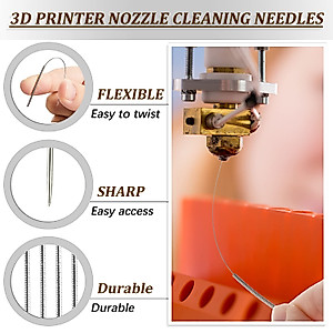 Zhehao 16 Pieces 3D Printer Nozzle Wrench Cleaning Kit,10 Nozzle Cleaning Pins with Storage Box 2 Tweezers 2 Copper Wire Toothbrushes 2 L-shaped Wrench Tool for 3D Printer Accessories