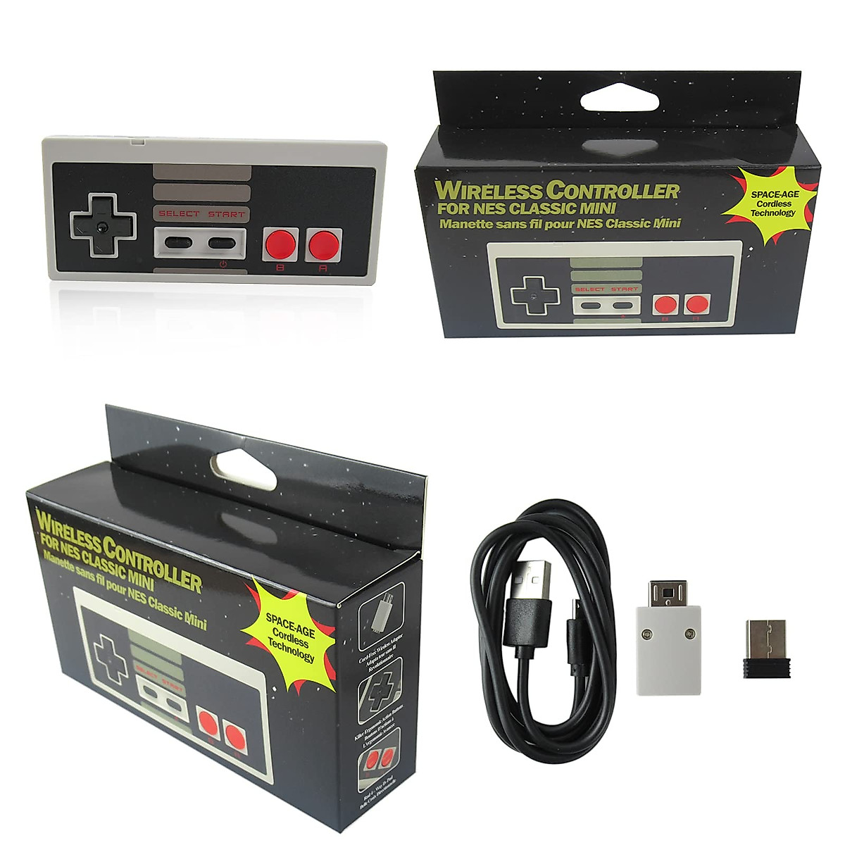 Gxcdizx Wireless Controller for NES Mini Classic - Perfectmall Wireless Plug and Play Gaming Controller Gamepad for Nes Classic Edition System Games Console (2017 New Design)