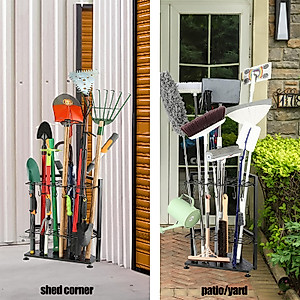 UU-Major Garden Tool Organizer for Garage Corner,Free Standing Yard Tools Rack Heavy Duty,Garage Organization and Storage Stand for Broom,Mop,Rakes,Shovel Holder for Lawn/Shed/Outdoor.
