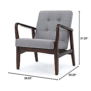 Christopher Knight Home Brayden Fabric Club Chair, Grey