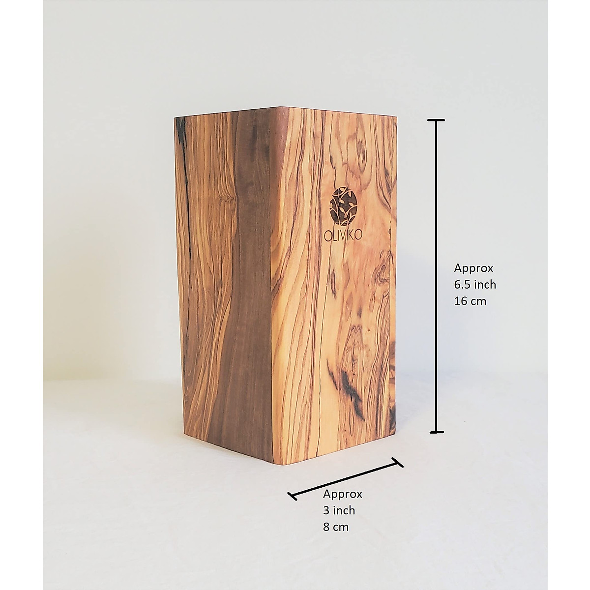 OLIVIKO Handmade Olive Wood Holder+ Utensils Kit of 5 Utensils Holder+ 2 Spatula + 3 Spoon 100% Olive Wood