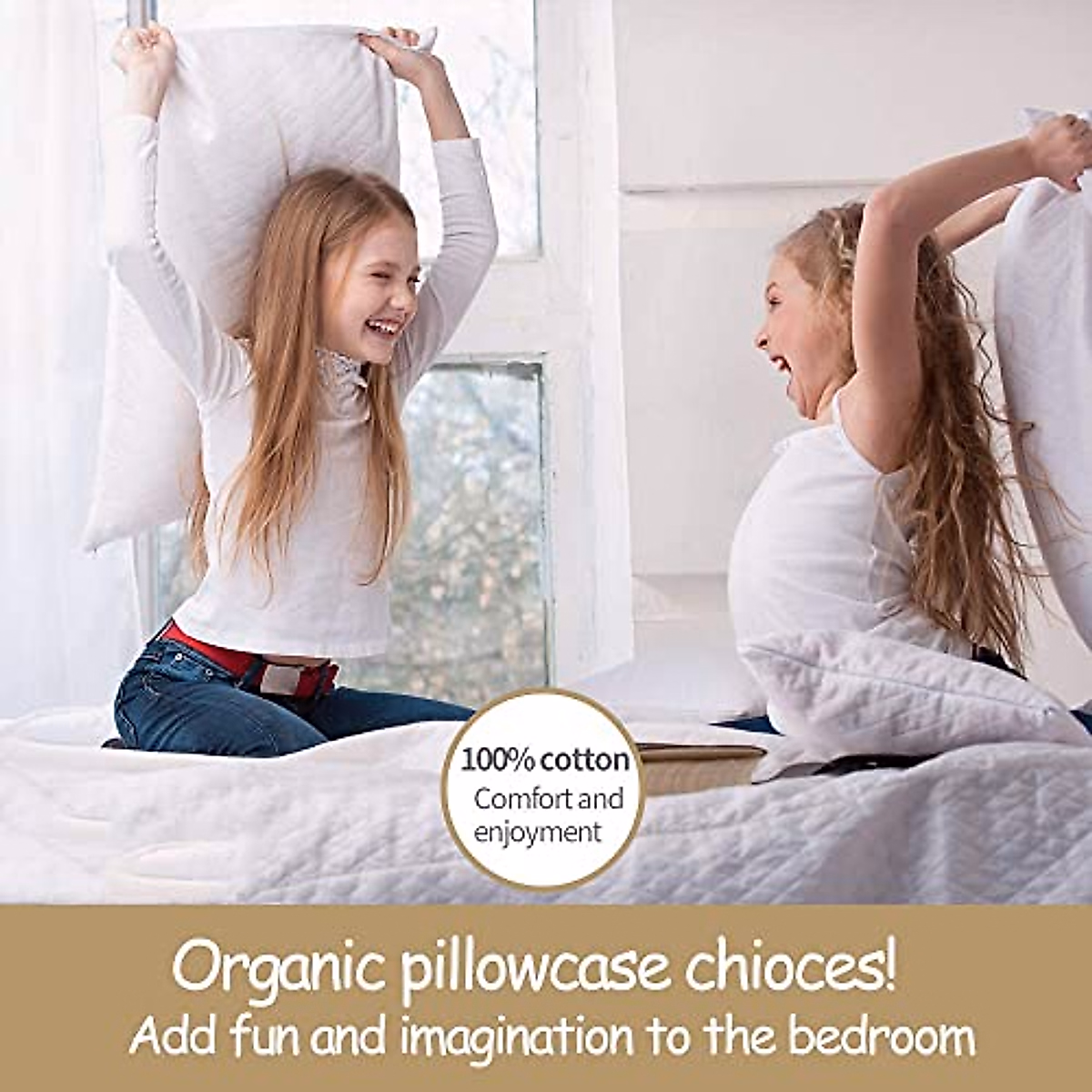 Toddler Pillow with Pillowcase | 13 x 18 Soft Hypoallergenic 100% Organic Cotton Baby Pillows for Sleeping | Small Kids Pillow, Infant - Perfect for Travel, Cribs Bed Sets, Machine Washable