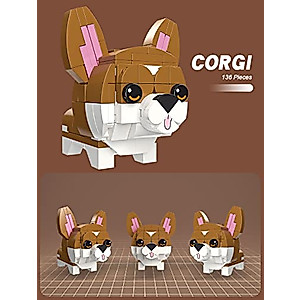 Apostrophe Games Dogs & Friends Building Block Sets - 6 Animals to Build, 661 Pieces - Corgi, Husky, Pug, Shiba Inu, Yorkshire Terrier, Squirrel