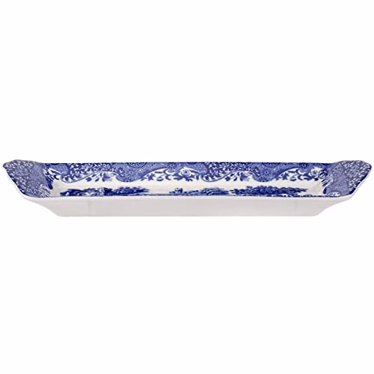 Spode Blue Italian Small Tray | Serving Platter for Tea Sandwiches, Desserts, and Appetizers | Porcelain | Measures 9-Inches | Dishwasher Safe (Blue/ White)