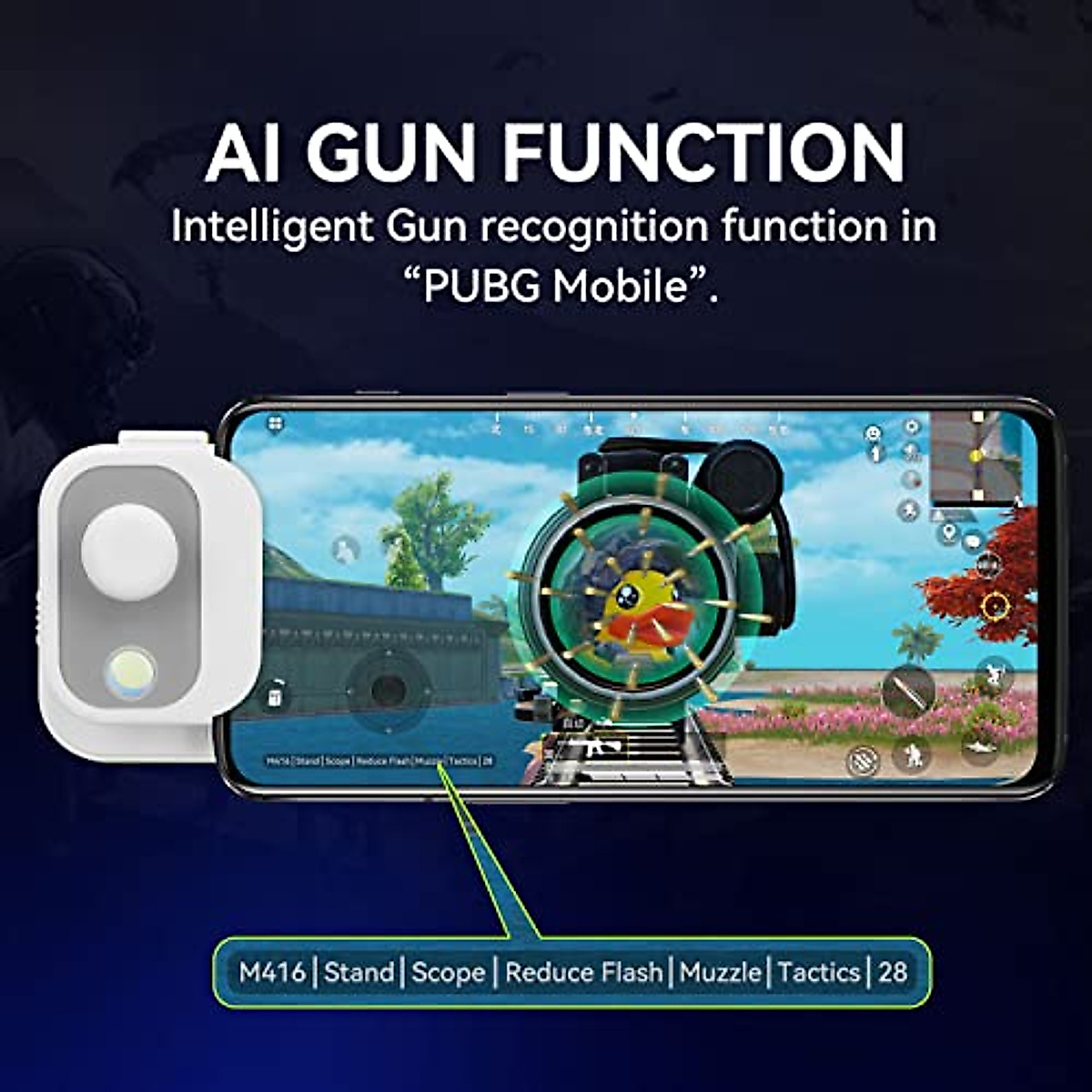 Game Control Touch, 4 Modes Universal Mobile Phone Game Joystick for Android for Tablets (White)