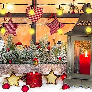 XUNATA 40ft Solar LED String Lights, Flexible Waterproof 100 LEDs White Ball Lights for Indoor Outdoor Home Patio Lawn Garden Party Holiday Decorations(Warm White)