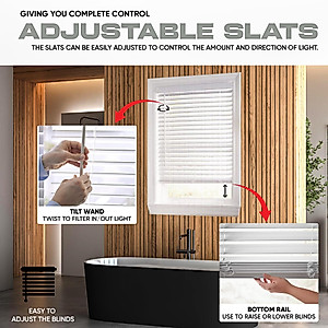 Ultra Premium White 2" Inch Faux Wood Blind 35" W x 72" L