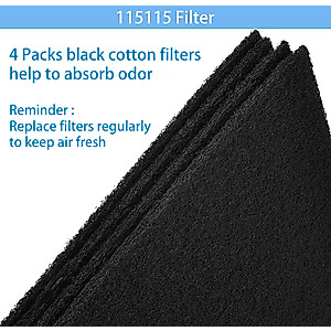 115115 Filter, Replacement Filters A 115115 Size 21 Compatible with Winix PlasmaWave air Purifier 5300 6300 5300-2 6300-2 P300 C535 AM90 1 True HEPA Filter and 4 Active Cotton Filters (White+Black)