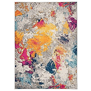 Rugshop Distressed Abstract Watercolor Area Rug 6'6" x 9' Multi