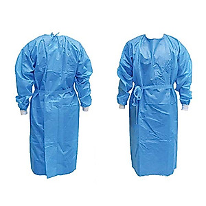 ObboMed Non-Surgical Disposable Isolation Gown with Elastic Cuff (Level 1 Blue Pack of 10)