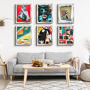 Golden State Art, 16x20 Picture Frame - Wide Molding - Wood Grain Rustic Style - Back Hangers for Wall Display - Great for Baby Pictures, Weddings, Portraits (White, 2 Pack)