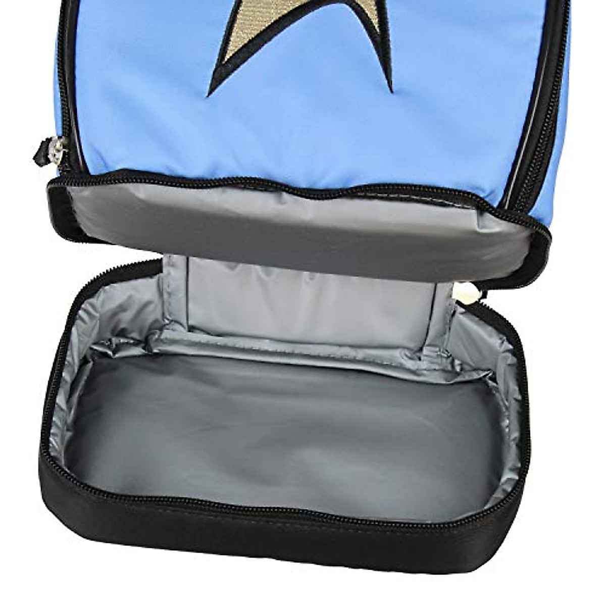 Star Trek The Original Series Spock Embroidered Science Officer Logo Dual Compartment Insulated Lunch Box Bag Tote