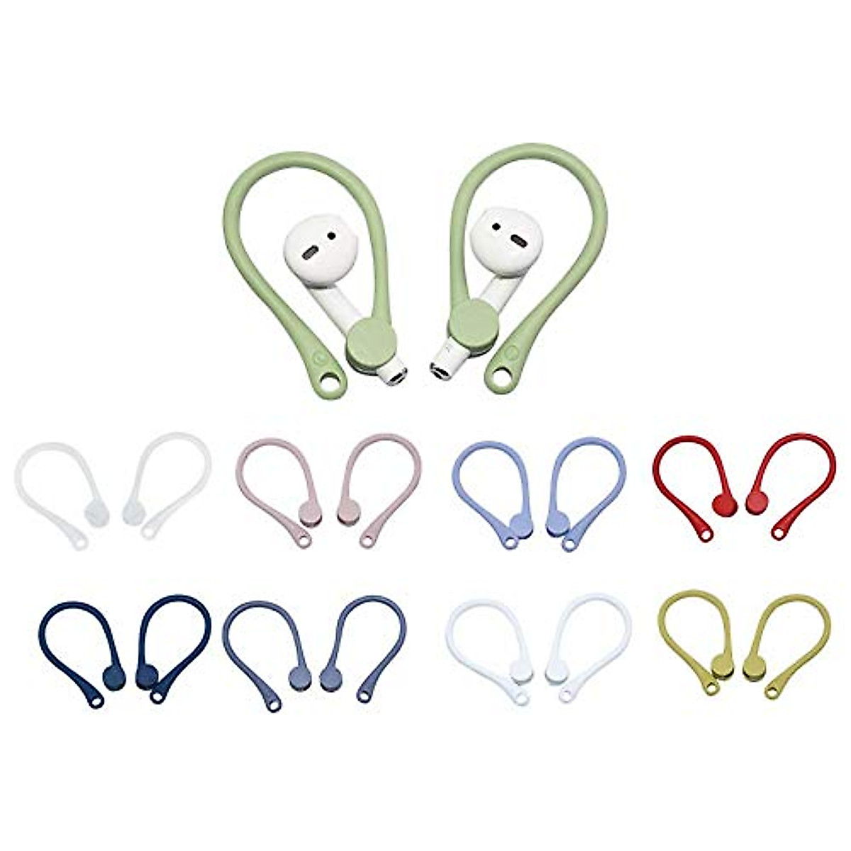 Zotech 9 Pair Anti Slip Ear Hooks Compatible with AirPods 1, 2 and Pro (Color Pack)