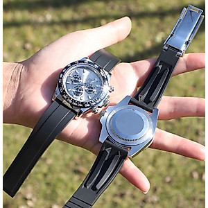 Sight Focus 20mm Rubber Watch Band For Rolex Daytona,Submariner 40,Yacht-Master 40,GMT-Master 40,Sea Dweller 40,Air-King 40,Datejust 36,Day-Date 36/40,Explorer 39/40,Milgauss 40,Oyster Perpetual 39,Wristband for TUDOR Omega/Seiko/CITIZEN Watchband Strap