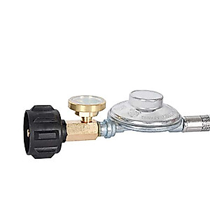 GasSaf 6FT Propane Hose Regulator with Gauge,QCC1 Connection for Most LP Gas Grill, Heater and Fire Pit Table,3/8" Female Flare Nut