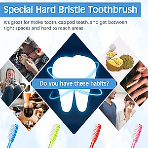 Zopeal Extra Hard and Firm Toothbrush for Adults Bulk Huge Head Bristle Full Head Manual Toothbrush for Cleaning(12 Pieces)