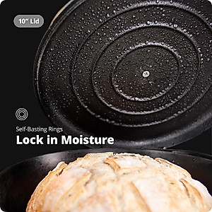 Greater Goods Cast Iron Lid - Pre-Seasoned Lid for a gG 10-inch Cast Iron Skillet, Griddle, and Dutch Oven, Designed in St. Louis