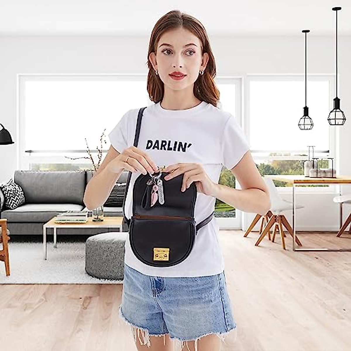 Coowolf Pocket Knife Womens with Chain, Small Pocket Knife, Stainless Steel and Aluminum Alloy Handle, EDC Small Knife, Practical Key Accessories Creative Gift for Women