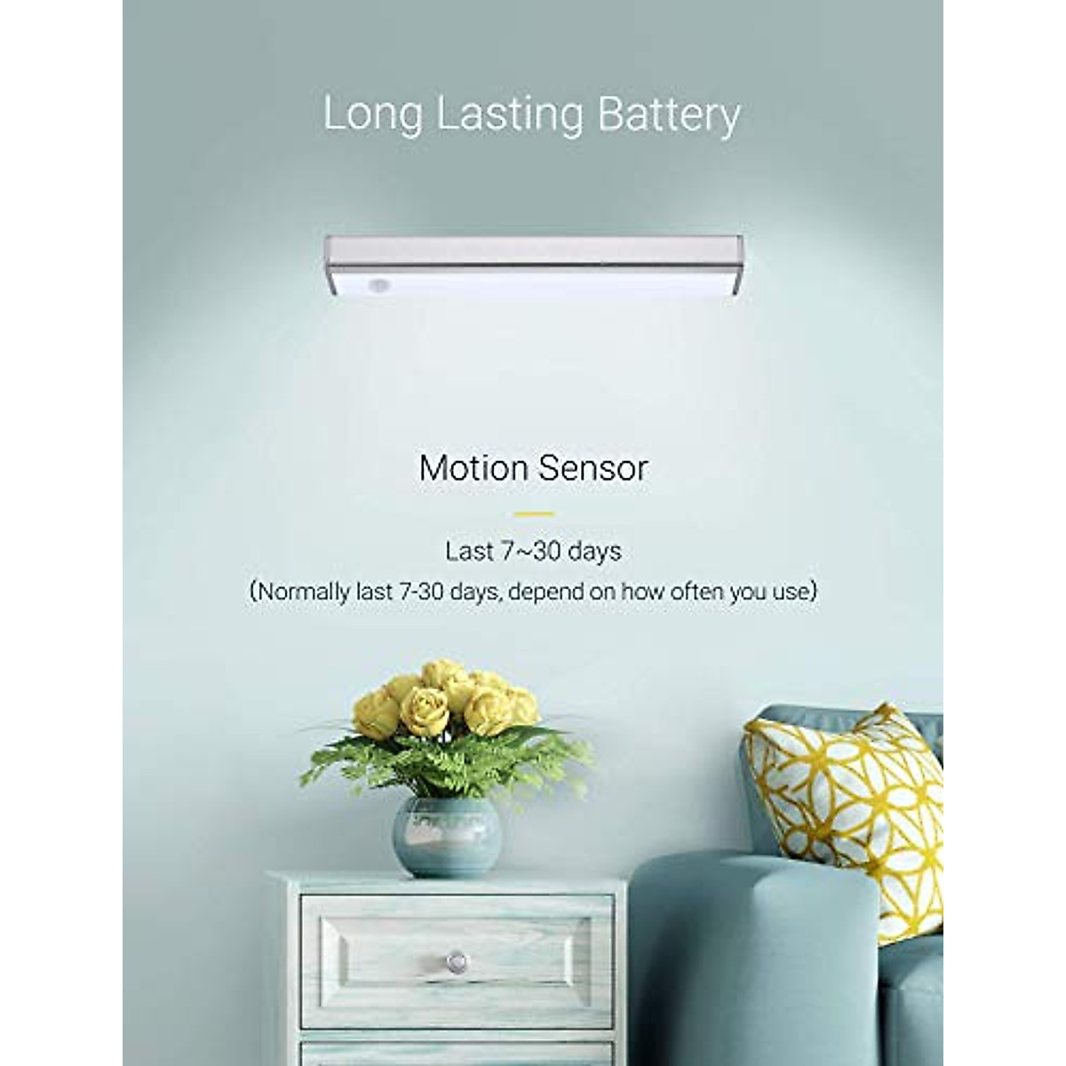 Joyzy Automatic Pantry Light, Wireless Closet Lights Two Motion Sensor Modes Light Battery Operated,USB Rechargeable Under Cabinet Lights, Bedroom Light Bathroom Lighting