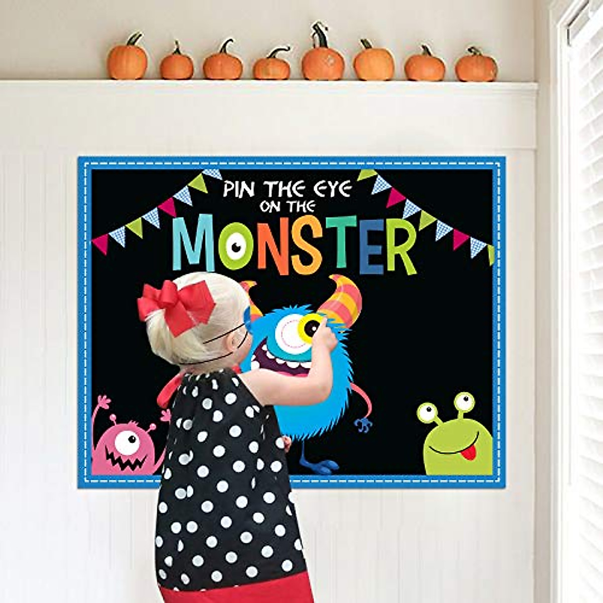 MISS FANTASY Kids Party Games, Pin The Eye on The Monster, Halloween Party Activities for Children