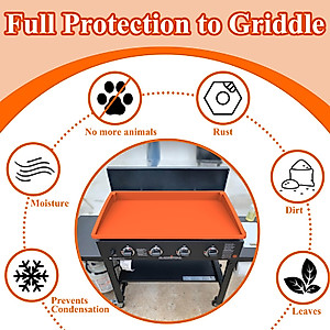 BANGIE Griddle Cover Mat for Blackstone 28 Inch Griddle Accessories - Full Wrap-Around Protection Silicone Mat for Griddle - Food Grade Silicone Grill Mat - ORANGE