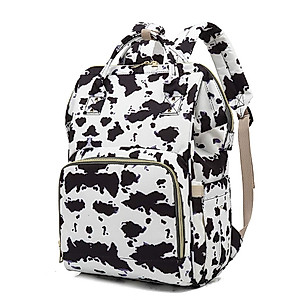 fengchensety Cow Spots Print Diaper Bag Backpack Maternity Baby Changing Bag Backpacks