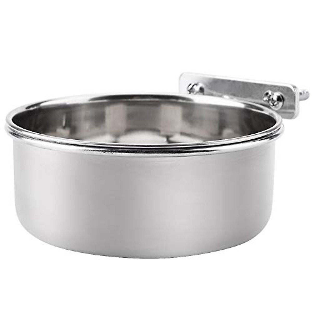 Leftwei Bird Feeding Dish Cups,Bird Cage Feeder, Stainless Steel Parrot Bowl, Bird Feeders Bird Parrot Waterers Bowls Reliable Bird Cage Accessory(Large)