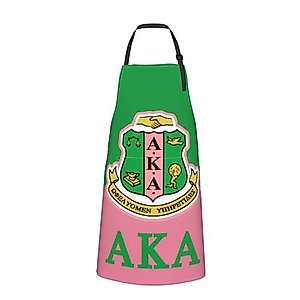YBW CHUANHUA AKA Sorority Aprons with Pockets for Women, Waterproof Cooking Kitchen Bib Aprons for Restaurant BBQ Painting Crafting