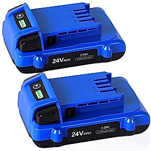 【Upgrade】 2Pack 24V 3.0Ah High Capacity Replace Battery for Kobalt 24V Battery Max KB624-03 KB524-03 KB424-03 KB224-03 Lithium Ion Cordless Tools Battery[Can't FIT Snow Joe &Sun Joe &Chain Saw]