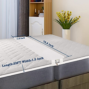 SAYGOGO Bed Bridge Twin to King Converter Kit, Upgrade 11.8inch W Memory Bed Gap Filler, Adjustable Bed Bridge Mattress Connector Strap for Bed, Storage Bag Included, for Guests Stayovers