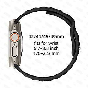 Suitisbest Sport Bands 3-Pack Compatible with Apple Watch Ultra 49mm, 45mm, 44mm for Men - Waterproof Silicone Bands with Anti-Scratch, Sweat-Wicking Properties