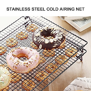 Cooling Rack, 16.9x11in Cooling Rack with Collapsible Folding Legs Cooling Racks for Cooking and Baking Cooling Net Oven Accessories(black)