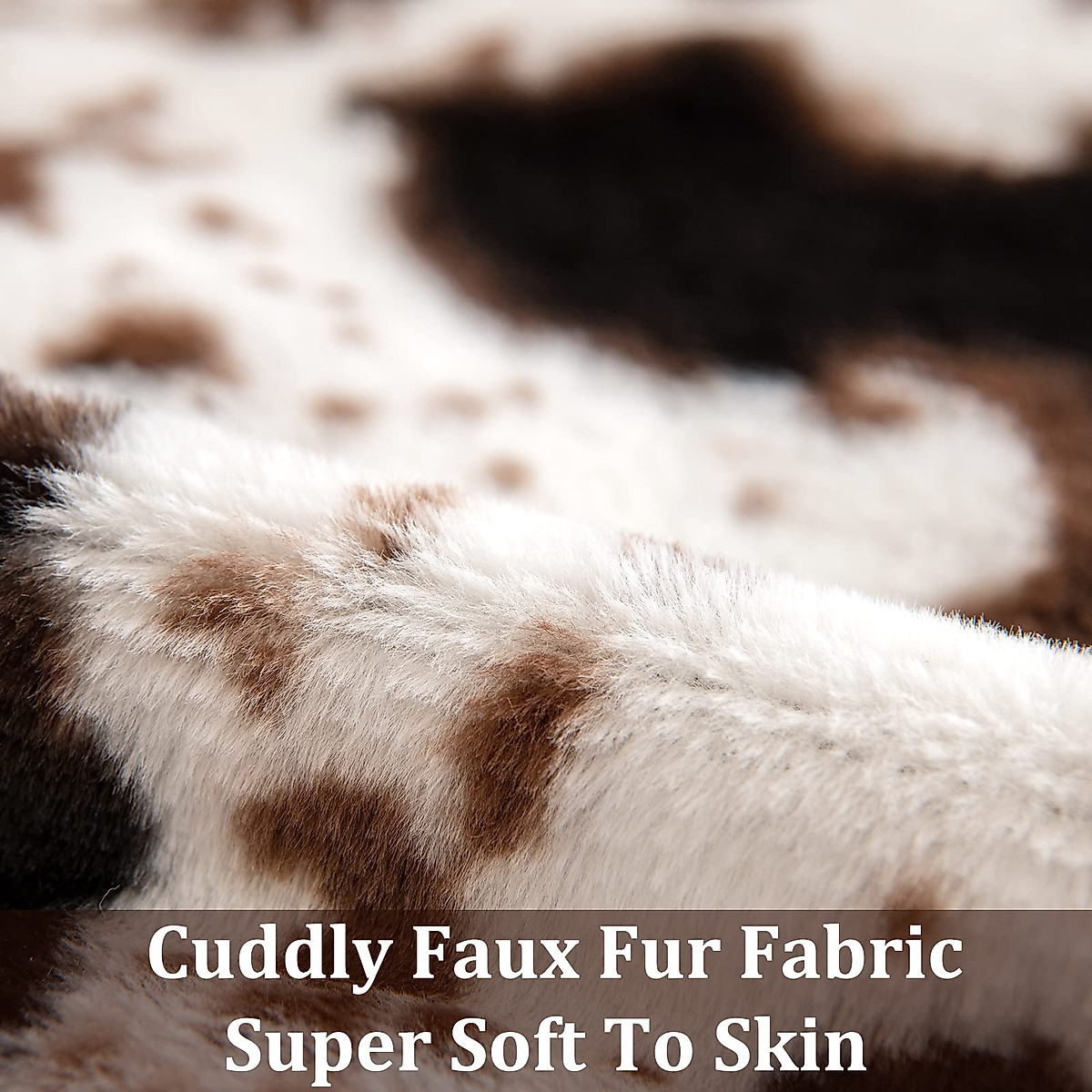 Woaboy Pack of 2 Luxury Faux Fur Throw Pillow Covers Cowhide Decorative Soft Fluffy Plush Couch Throws Brindle Cushion Covers for Couch Living Room Sofa Bedroom 18x18 Inch