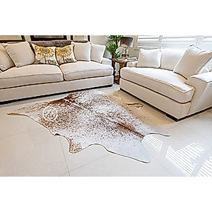 Genuine Salt and Pepper Brown and White Cowhide Rug 6 x 7 ft. 180 x 210 cm