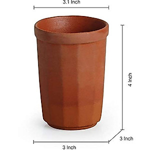 Odishabazaar Handmade Clay Glass/Clay Drinking Water Glasses/Clay Milk Glass/Clay lassi Glass/Clay Juice Glass/Mitticool Glass/Earthenware Product Good for Health