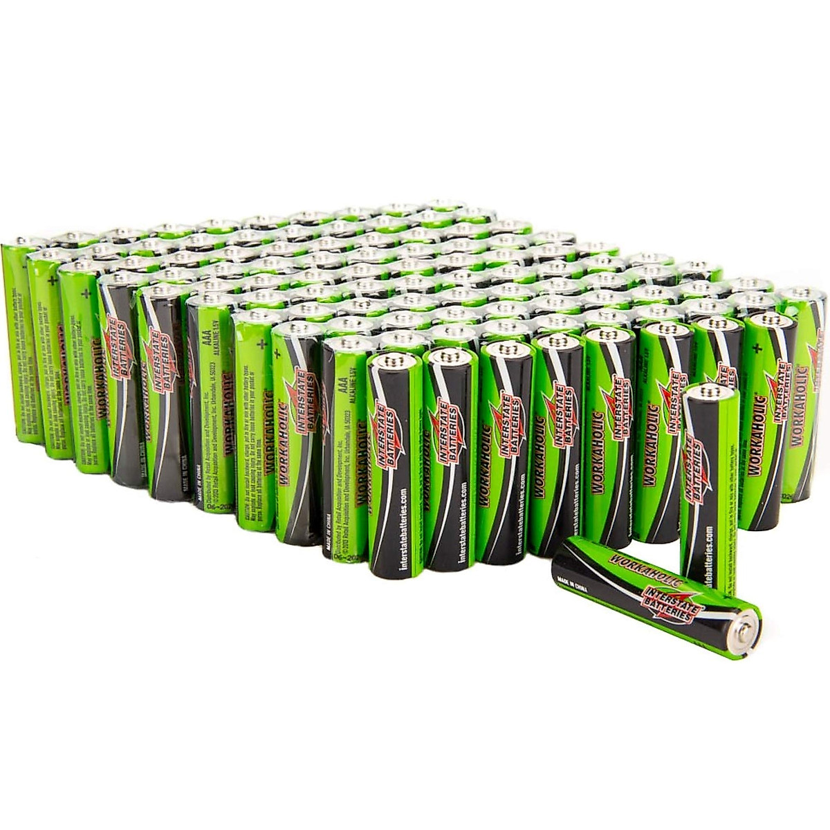 Interstate Batteries AAA Alkaline Battery (100 Pack) All-Purpose 1.5V High Performance Batteries - Workaholic (DRY7003)